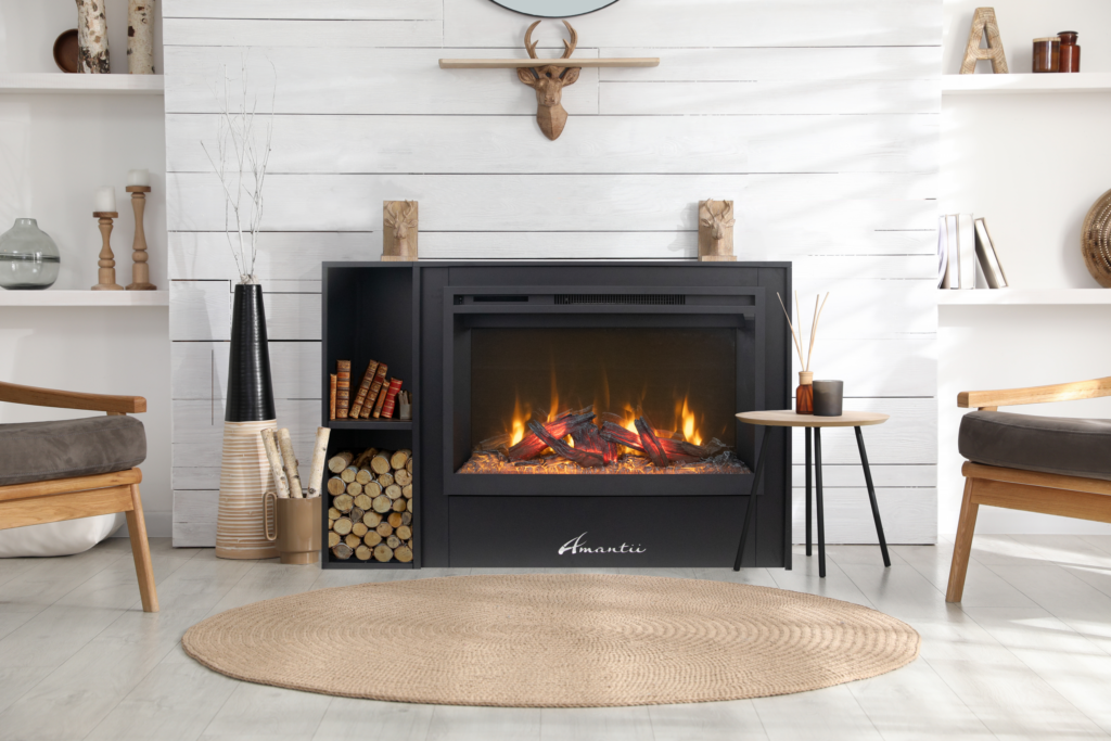 Rustic Stone Electric Fireplace - Homexpert